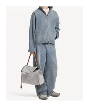 Balenciaga Monogram Zip Hooded Jacket - Dark Blue