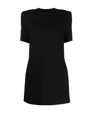 AREA Crystal-embellished Slit T-shirt Dress - Black