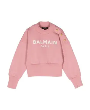 Balmain Logo-embroidered Cotton Sweatshirt - Pink
