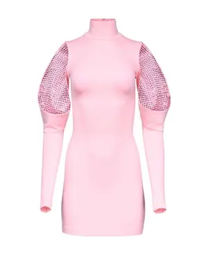 AREA Crystal-embellished Minidress - Pink