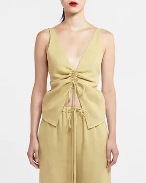 Nanushka Linen Drawstring Top