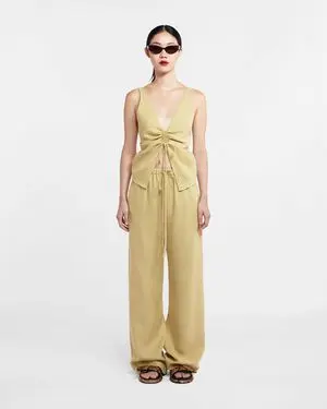 Nanushka Linen Drawstring Top