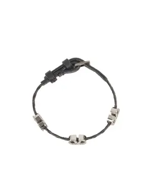 Valentino Garavani Vlogo Embellished Leather Bracelet