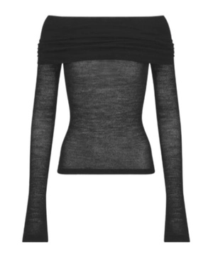 Dior Fitted Draped Sweater - Black