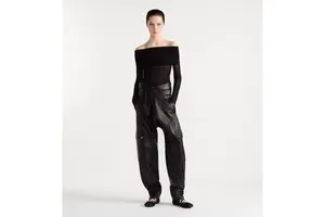 Dior Off-the-shoulder Draped Long-sleeve Sweater