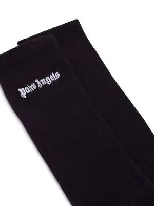 Palm Angels Logo Embroidered Socks