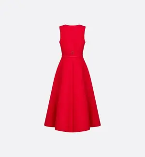 Dior Mid-length Flared Dress With Belt