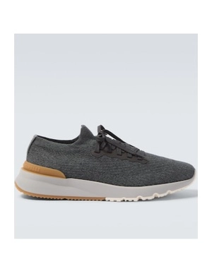 Brunello Cucinelli Leather-trimmed Sneakers
