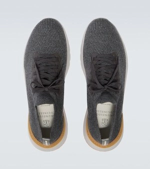 Brunello Cucinelli Leather-trimmed Sneakers