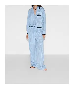 Gucci Printed Cotton Poplin Pants - Light Blue