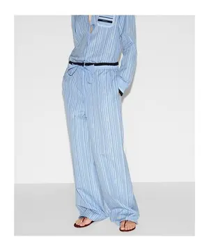 Gucci Printed Cotton Poplin Pants - Light Blue