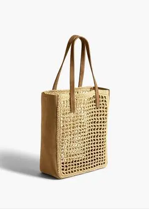 Khaite Small Zoe Woven-panel Tote Bag