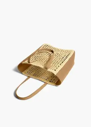 Khaite Small Zoe Woven-panel Tote Bag