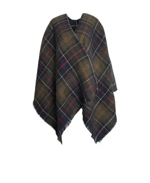 Barbour Montieth Check-pattern Poncho - Black