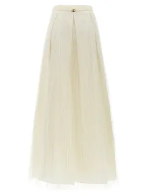 TWINSET Pleated Tulle Maxi Skirt