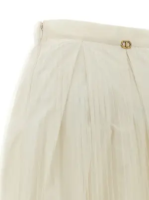 TWINSET Pleated Tulle Maxi Skirt