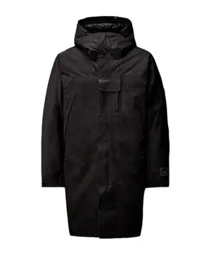 C.P. COMPANY Hooded Long Jacket - Black