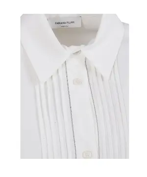 Fabiana Filippi Long Sleeve Shirt Dress With Pleats