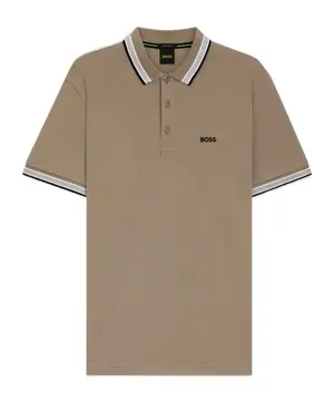 Hugo Boss Logo-embroidered Polo Shirt - Beige