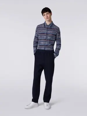 Missoni Chevron-knit Straight-leg Trousers