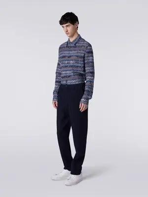 Missoni Chevron-knit Straight-leg Trousers