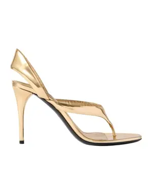 Alaïa Slingback Thong Sandals - Gold