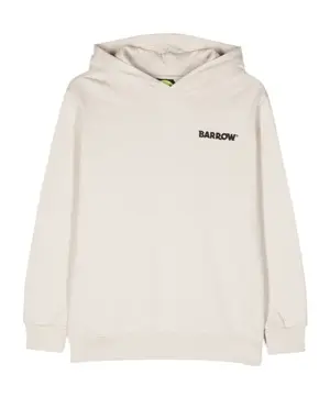 BARROW Graphic-print Cotton Hoodie - White