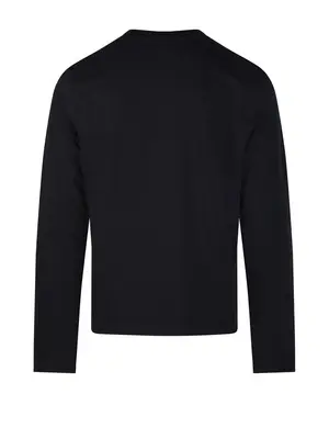 AMI Paris De Coeur Long-sleeved Crewneck T-shirt - Black