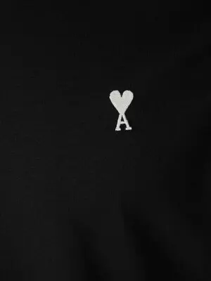 AMI Paris De Coeur Long-sleeved Crewneck T-shirt - Black