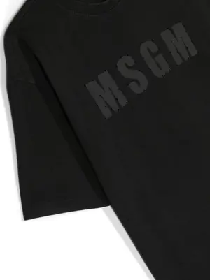MSGM Logo-print Rhinestone-embellished T-shirt