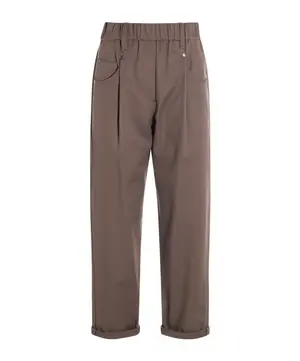 Brunello Cucinelli Elasticated Waistband Cropped Pants