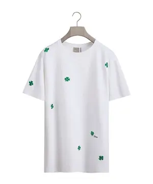 Dior T-shirt With Clover Embroidery, Relaxed Fit