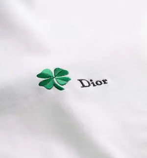 Dior T-shirt With Clover Embroidery, Relaxed Fit