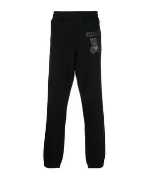 Moschino Logo-print Organic Cotton Track Pants - Black