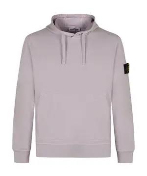 Stone Island Compass Patch Drawstring Hoodie - Gray