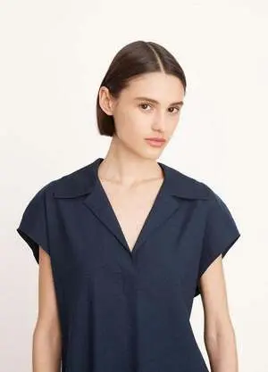 Vince Cap-sleeve Polo Shirt