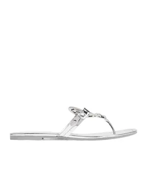 Tory Burch Miller Metallic Sandals - Silver