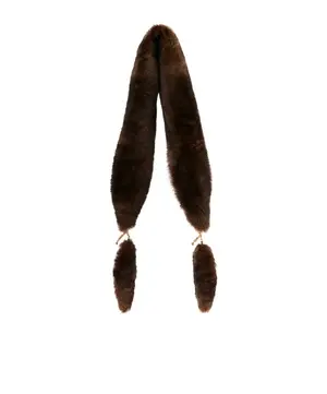 Chloé Lamb-fur Chain-embellished Scarf