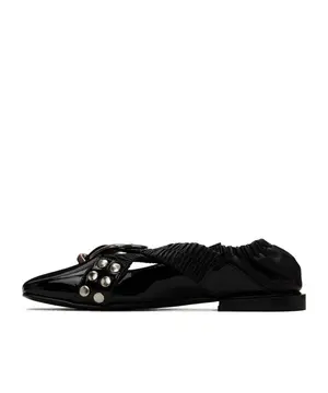 Toga Buckle Ballet Flats - Black