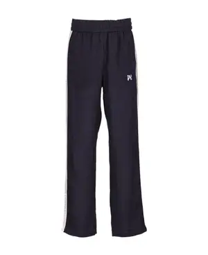 Palm Angels Logo-embroidered Linen Trousers - No