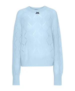 ROTATE BY BIRGER CHRISTENSEN Pointelle-knit Sweater - Blue