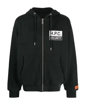 Heron Preston Full Zip Hoodie With Logo Detail