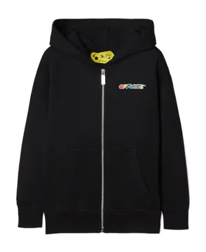 Off-White Arrows Zip-up Cotton Hoodie - Black