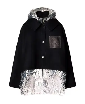 Off-White Arrows Layered Parka Coat - Black