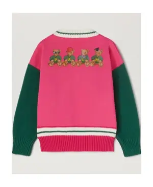 Palm Angels Bear-print Colour-block Cardigan