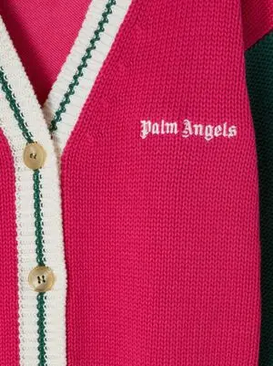 Palm Angels Bear-print Colour-block Cardigan