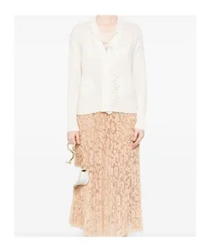 Ermanno Scervino Lace-trimmed Buttoned Cardigan
