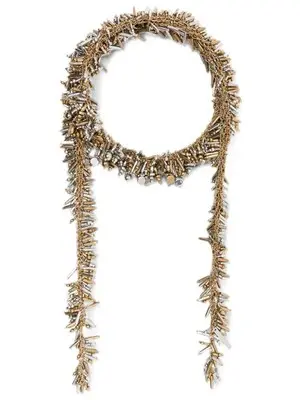 Dries Van Noten Embroidered Bead Scarf Necklace