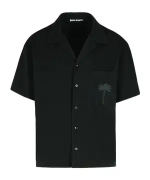 Palm Angels Palms Short-sleeved Bowling Shirt - Black