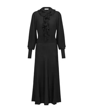Dior Mid-length Dress With Removable Ruched Collar - Black